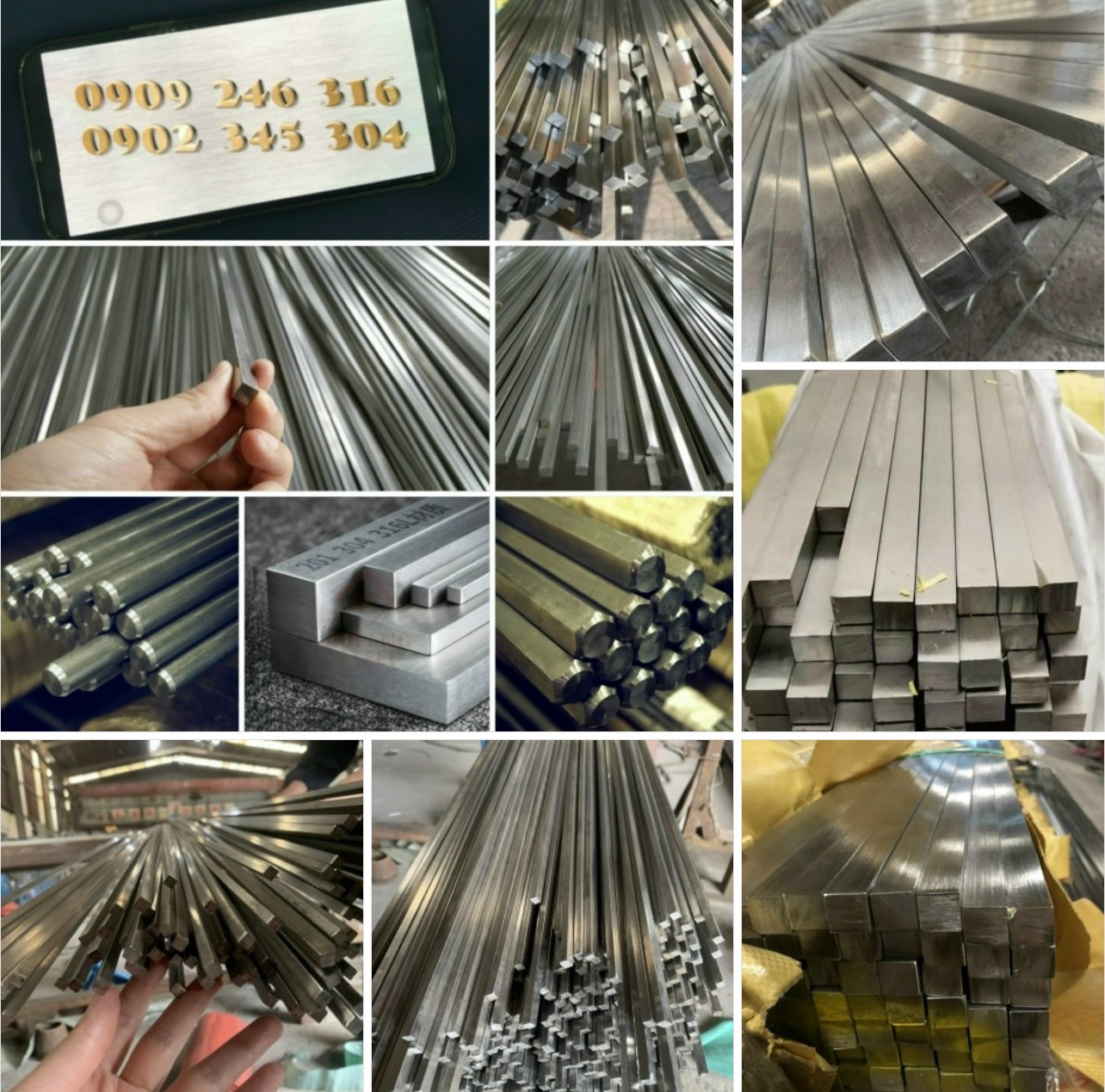 Inox Vuông Đặc 22mm - Cung Cấp các loại Kim Loại